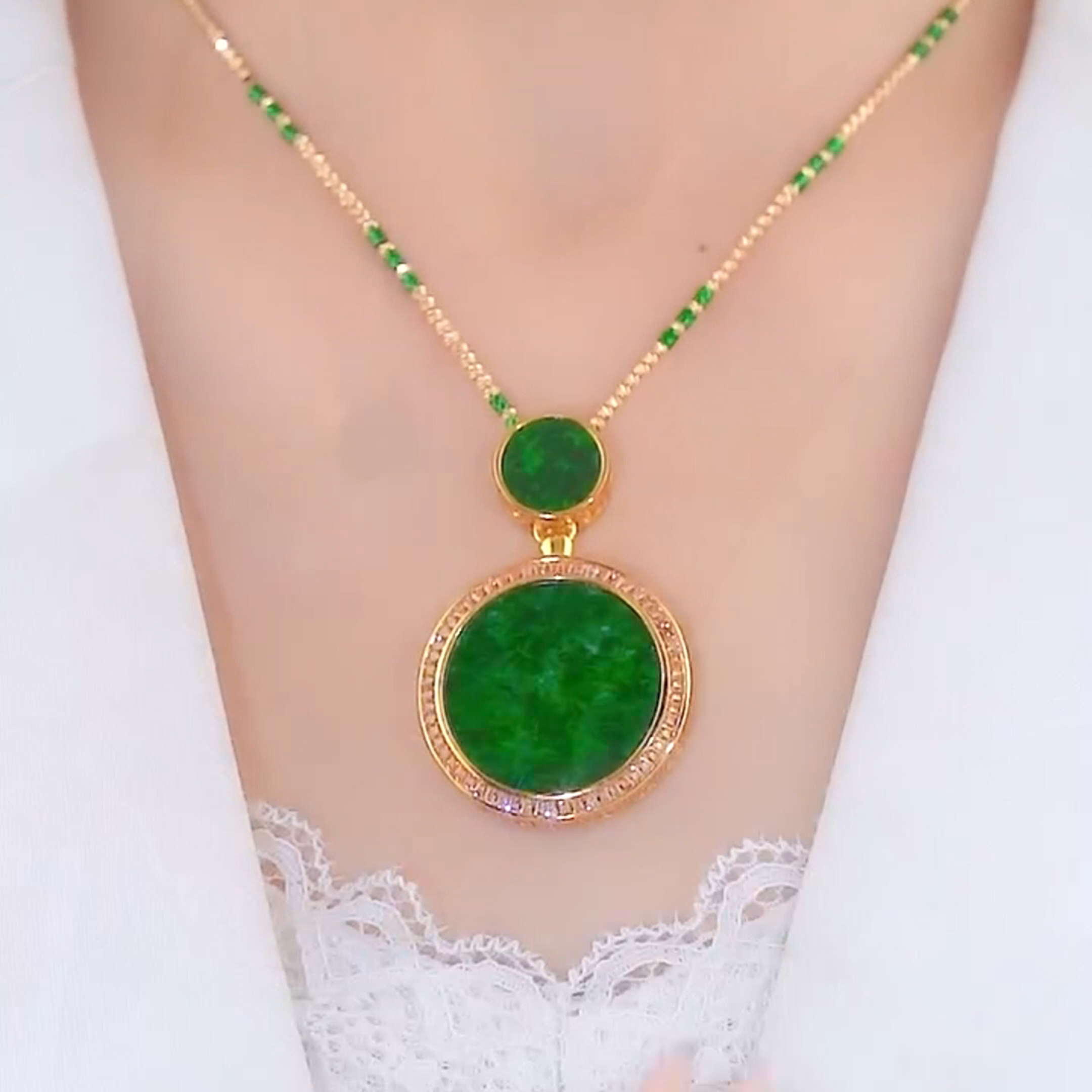 Natural disc agate stone necklace – Deegnt