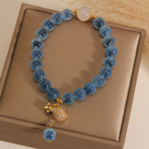Money Bag ? Blue Salt Source Agate Bracelet freeshipping - Deegnt
